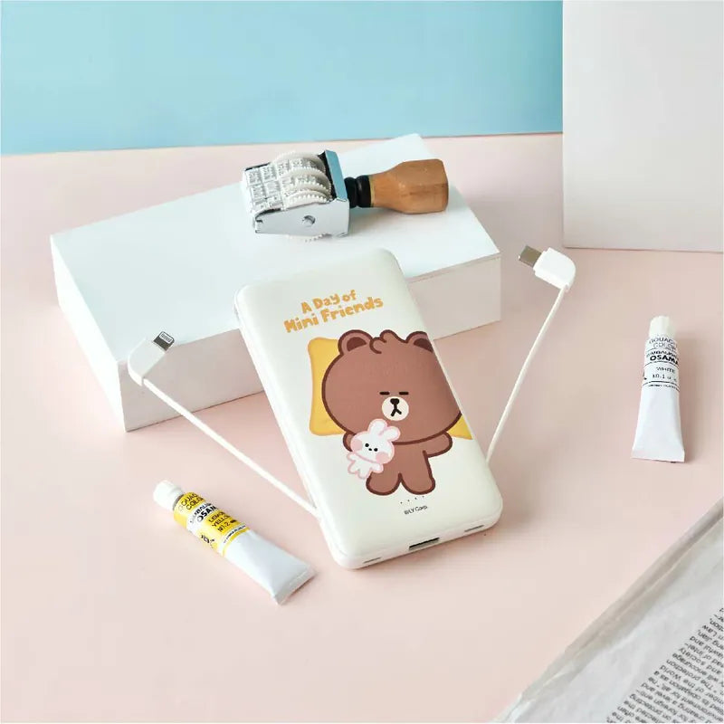 Line Friends Mini Brown & Cony 10000mAh 雙線快速充電尿袋 行動電源Portable charger ...