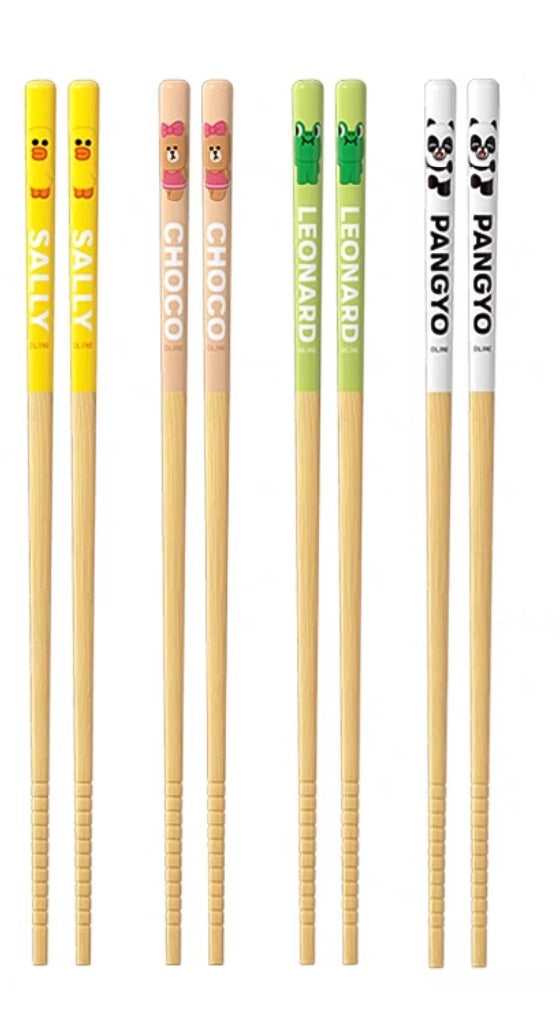 特價現貨 Line Friends Choco Sally Leonard Pangyo 竹筷子套裝 Chopstick set ...